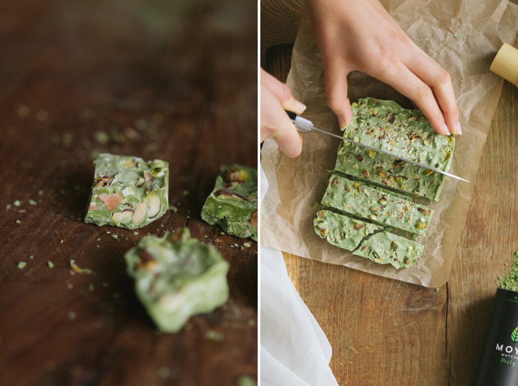 Handmade matcha chocolate bars - Moya Matcha
